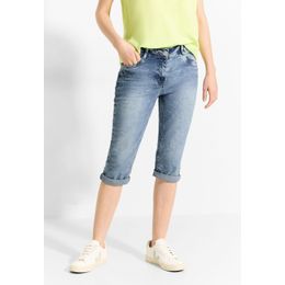 Jeansshorts Cecil "TORONTO" Gr. 32, N-Gr, blau (light blue wash) Damen Jeans mit dekorativen Nähten