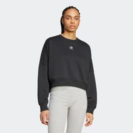 Sweatshirt adidas originals "ESS CREW FL" Gr. XL, schwarz (black) Damen Sweatshirts