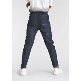 Schlupfjeans Chiemsee "Stretch-Jeans für Jungen", Jungen, Gr. 128, N-Gr, blau (schwarz, denim), Denim/Jeans, Obermaterial: 75% Baumwolle, 24% Polyester, 1% Elasthan, modisch, Basic schmal, Jeans, schmale Beinform, Used-Waschung, niedrige Leibhöhe