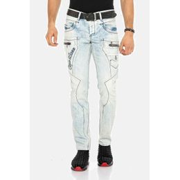 Cipo & Baxx Regular-fit-Jeans CIPO & BAXX "Jeans" Gr. 30, Länge 34, blau (hellblau) Herren Jeans in Regular-Fit, CD-272