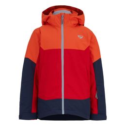 Skijacke Ziener "AGIMO", Kinder, Gr. 140, rot (feuerrot), Farbe deep olive: Obermaterial: 100% Polyester, Farbe schwarz und woody brown: Obermaterial: 60% Polyester, 40% Polyester (recycled); Futter: 1. 100% Polyamid, 2. 100% Polyester;Wattierung: 100% Polyester;, Jacken