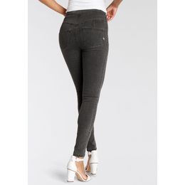 Jeansjeggings Arizona, Damen, Gr. 50, N-Gr, grau (grau washed), Denim/Jeans, Obermaterial: 63% Baumwolle, 32% Polyester, 5% Elasthan, Basic, skinny fit lang, Jeans, extra-eng geschnittene Beinform, hohe Leibhöhe