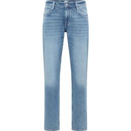 Straight-Jeans Mustang "Style Denver Straight" Gr. 34, Länge 32, blau (303 mittelblau) Herren Jeans