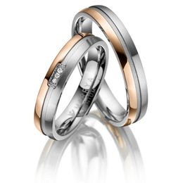 Trauring MARRYA "Titan Ringe Trauringe Eheringe Partnerringe" Fingerringe Gr. 48, Titan, goldfarben (damen ring - gold silber) Damen