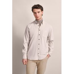 Langarmhemd Bugatti, Herren, Gr. L, Normalgrößen, beige, 100% Baumwolle, unifarben, casual, normal, Langarm 2-Knopf-Manschette, Hemden, aus modernem Feincord