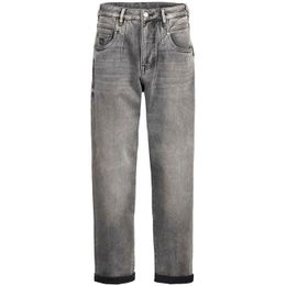 Loose-fit-Jeans Herrlicher "Brooke Organic Denim Brushed" Gr. 31, N-Gr, grau (rhino) Damen Jeans mit figurbetonenden Abnähern vorn