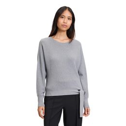 Strickpullover Betty Barclay "Betty Barclay Feinstrickpullover mit Struktur" Gr. 40, grau (grey melange) Damen Pullover Bindeband