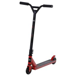 HOMCOM Pro Stunt Scooter Tretroller Freestyle Tricks mit 100mm PU-Rädern für Kinder und Erwachsene Alu Rot