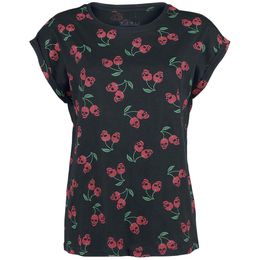 Rock Rebel by EMP Ladies Extended Shoulder Tee T-Shirt schwarz in 3XL EM771 cherry skull