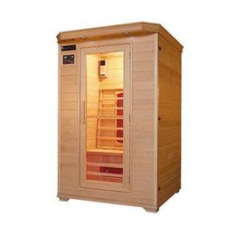 Infrarotkabine 120x105x190 cm aus Pacific-Coast-Hemlock-Holz Bluetooth-Soundsystem Timer Lichttherap