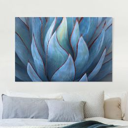 Bilderwelten Leinwandbild Tropisch Kunstdruck t&uuml;rkis - Flammende Agave - Wandbild XXL Wohnzimmer Schlafzimmer