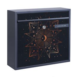 Briefkasten mit eigenem Text Astrologie Mond Magie Blau Gold