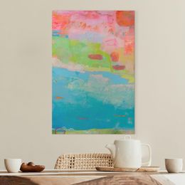 Bilderwelten Leinwandbild originell Abstrakt Kunstdruck bunt - Sommertag am See - Wandbild XXL Wohnzimmer Schlafzimmer
