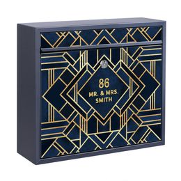Briefkasten mit eigenem Text Art Deco Gold
