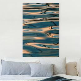 Bilderwelten Leinwandbild Strand maritim Kunstdruck blau - Die Ruhe des Ozeans - Meerblick XXL Wohnzimmer Schlafzimmer