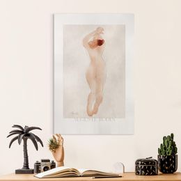 Bilderwelten Leinwandbild Akt Vintage Kunstdruck beige - Auguste Rodin - Frauenakt - Erotik XXL Wohnzimmer Schlafzimmer