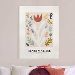 Bilderwelten Leinwandbild originell modern Kunstdruck bunt - Matisse Hommage - Tulpenpracht - Wandbild XXL Wohnzimmer Schlafzimmer