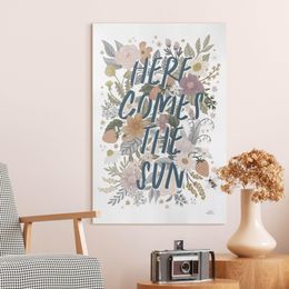 Bilderwelten Leinwandbild originell Abstrakt Kunstdruck pastell - Hier kommt die Sonne - Wandbild XXL Wohnzimmer Schlafzimmer