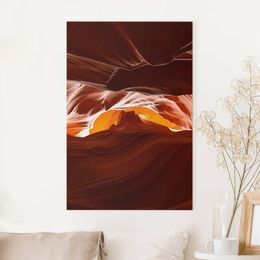 Bilderwelten Leinwandbild Natur modern Kunstdruck orange - Blick in den Antelope Canyon - Amerika XXL Wohnzimmer Schlafzimmer
