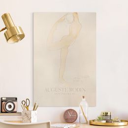 Bilderwelten Leinwandbild Akt Vintage Kunstdruck beige - Auguste Rodin - Frauenakt II - Erotik XXL Wohnzimmer Schlafzimmer