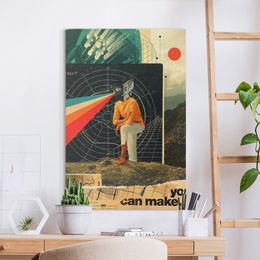 Bilderwelten Leinwandbild originell Fotomontage Kunstdruck bunt - Regenbogen Film - Wandbild XXL Wohnzimmer Schlafzimmer