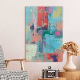 Bilderwelten Leinwandbild originell Abstrakt Kunstdruck bunt - Helle Reflexionen - Wandbild XXL Wohnzimmer Schlafzimmer