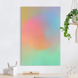 Bilderwelten Leinwandbild originell modern Aquarell bunt - Regenbogenfarben - Wandbild XXL Wohnzimmer Schlafzimmer