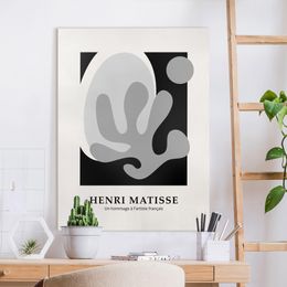 Bilderwelten Leinwandbild originell modern Kunstdruck schwarz weiss - Matisse Hommage - Balance - Wandbild XXL Wohnzimmer Schlafzimmer
