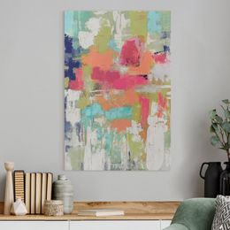 Bilderwelten Leinwandbild originell Abstrakt Kunstdruck bunt - Sommerliches Gewirr - Wandbild XXL Wohnzimmer Schlafzimmer