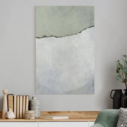 Bilderwelten Leinwandbild originell Abstrakt Kunstdruck weiss - Zerrissen - Wandbild XXL Wohnzimmer Schlafzimmer