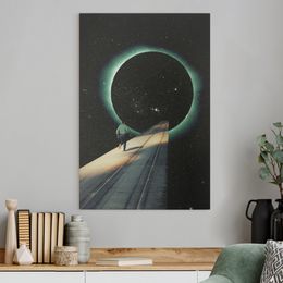 Bilderwelten Leinwandbild originell Fotomontage Kunstdruck bunt - Marathon in der Galaxie - Wandbild XXL Wohnzimmer Schlafzimmer