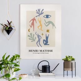 Bilderwelten Leinwandbild originell modern Kunstdruck pastell - Matisse Hommage - Freudentanz II - Wandbild XXL Wohnzimmer Schlafzimmer