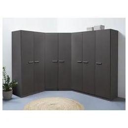 Schrank-Set Rauch "Kleiderschrank Schrank Garderobe Wäscheschrank VANDOR" Kastenmöbel-Sets Gr. B/H/T: 253cm x 197cm x 208cm, grau (graumetallic) 7-türig mit viel Stauraum, Schränke einzeln stellbar MADE IN GERMANY