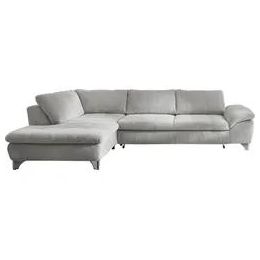 Ecksofa DIE PLANBAR "MP-IN14007 L-Form" Sofas Gr. B/H/T: 306cm x 84cm x 197cm, Cord, Recamiere links, ohne Bettfunktion - ohne Kopfstütze, grau wahlweise mit Bettfunktion und verstellbaren Kopfstützen, in Cord