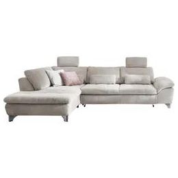 Ecksofa DIE PLANBAR "MP-IN14007 L-Form" Sofas Gr. B/H/T: 306cm x 84cm x 197cm, Cord, Recamiere links, Bettfunktion - Kopfstützen, beige (ecru) wahlweise mit Bettfunktion und verstellbaren Kopfstützen, in Cord