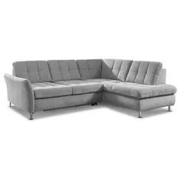 Ecksofa DIE PLANBAR "MP-IN20016 L-Form" Sofas Gr. B/H/T: 242cm x 87cm x 116cm, Chenille, Armlehne links, ohne Bettfunktion-Sitztiefenverstellung-ohne Kopfstützen, weiß (silber) wahlweise mit Kopfstützen und Bettfunktion, Federkern-Polsterung