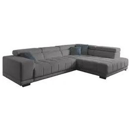 Ecksofa DIE PLANBAR "MP-IN15053 L-Form" Sofas Gr. B/H/T: 323cm x 73cm x 190cm, Cord, Ottomane rechts, Kopfteilverstellung, grau (anthrazit) wahlweise mit Kopfteilverstellung und manueller Vorziehbank