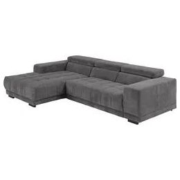 Ecksofa DIE PLANBAR "MP-IN15053 L-Form" Sofas Gr. B/H/T: 329cm x 73cm x 190cm, Cord, Ottomane links, Kopfteilverstellung-Vorziehbank, grau (anthrazit) mit Kopfteilverstellung, wahlweise manueller Vorziehbank