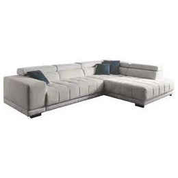 Ecksofa DIE PLANBAR "MP-IN15053 L-Form" Sofas Gr. B/H/T: 323cm x 73cm x 190cm, Cord, Ottomane rechts, Kopfteilverstellung-Vorziehbank, grau wahlweise mit Kopfteilverstellung und manueller Vorziehbank