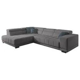 Ecksofa DIE PLANBAR "MP-IN15053 L-Form" Sofas Gr. B/H/T: 323cm x 73cm x 190cm, Cord, Ottomane links, Kopfteilverstellung, grau (anthrazit) wahlweise mit Kopfteilverstellung und manueller Vorziehbank