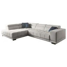 Ecksofa DIE PLANBAR "MP-IN15053 L-Form" Sofas Gr. B/H/T: 323cm x 73cm x 190cm, Cord, Ottomane links, Kopfteilverstellung-Vorziehbank, grau wahlweise mit Kopfteilverstellung und manueller Vorziehbank