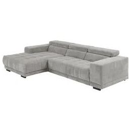 Ecksofa DIE PLANBAR "MP-IN15053 L-Form" Sofas Gr. B/H/T: 329cm x 73cm x 190cm, Cord, Ottomane links, Kopfteilverstellung, grau mit Kopfteilverstellung, wahlweise manueller Vorziehbank