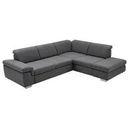 Ecksofa DIE PLANBAR "MP-IN17041 L-Form" Sofas Gr. B/H/T: 320cm x 85cm x 260cm, Luxus-Microfaser in Lederoptik, Armlehne links, mit Kopfteilverstellung-Bettfunktion, grau Sitztiefenverstellung, optional mit Kopfteilverstellung & Bettfunktion