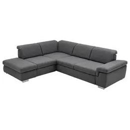 Ecksofa DIE PLANBAR "MP-IN17041 L-Form" Sofas Gr. B/H/T: 320cm x 85cm x 260cm, Luxus-Microfaser in Lederoptik, Armlehne rechts, ohne Kopfteilverstellung-Bettfunktion, grau Sitztiefenverstellung, optional mit Kopfteilverstellung & Bettfunktion