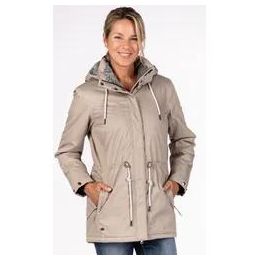 Parka LPO "PAISLEY II NEW WOMEN" Gr. 36/38 (M), grau (hellgrau) Damen Jacken leicht wattierter Parka mit abnehmbarer Kapuze