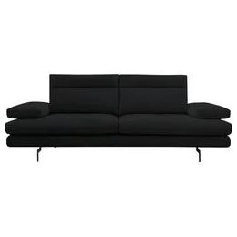 3,5-Sitzer Calia italia "Toby Wing, italienisches Designsofa, super bequem, Megasofa" Sofas Gr. B/H/T: 228cm x 90cm x 113cm, Leder BULL, mit Sitztiefenverstellung-mit Armlehnenverstellung, schwarz (nero bull) inkl. Sitztiefenverstellung und Armteilfunktion, Füße in Schwarz matt