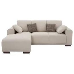 Ecksofa Home Affaire "Bornholm incl. 2 Kissen, Stellmaße 234x162 cm L-Form" Sofas Gr. B/H/T: 234cm x 85cm x 162cm, Struktur, Recamiere links, beige Recamiere wahlweise links oder rechts bestellbar