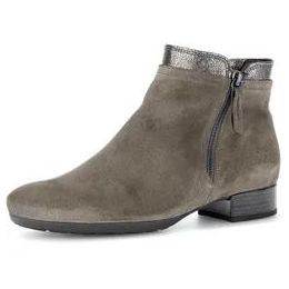 Stiefelette Gabor "Pisa" Gr. 39, goldfarben (taupe, bronzefarben) Damen Schuhe Blockabsatz, Ankleboots, Komortschuh in Weite H (= sehr weit)