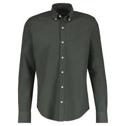 Langarmhemd Lerros "Lerros Oxfordhemd mit Stretchanteil und Button-down-Kragen" Gr. M, Normalgrößen, grün (chilled olive) Herren Hemden