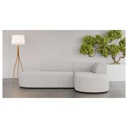 Ecksofa Andas "Ecksofa Tvinne mit Ottomane links oder rechts bestellbar" Sofas Gr. B/H/T: 260cm x 73cm x 170cm, Velours, Ottomane rechts, grau (hellgrau) L-Form, mit Wellenunterfederung, BxTxH 260x170x73 cm